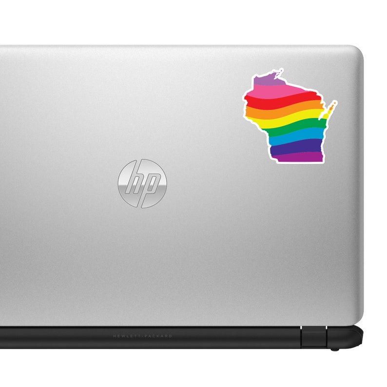 Wisconsin Rainbow Flag Decal - WI State LGBTQ Flag Decal - Wisconsin ...
