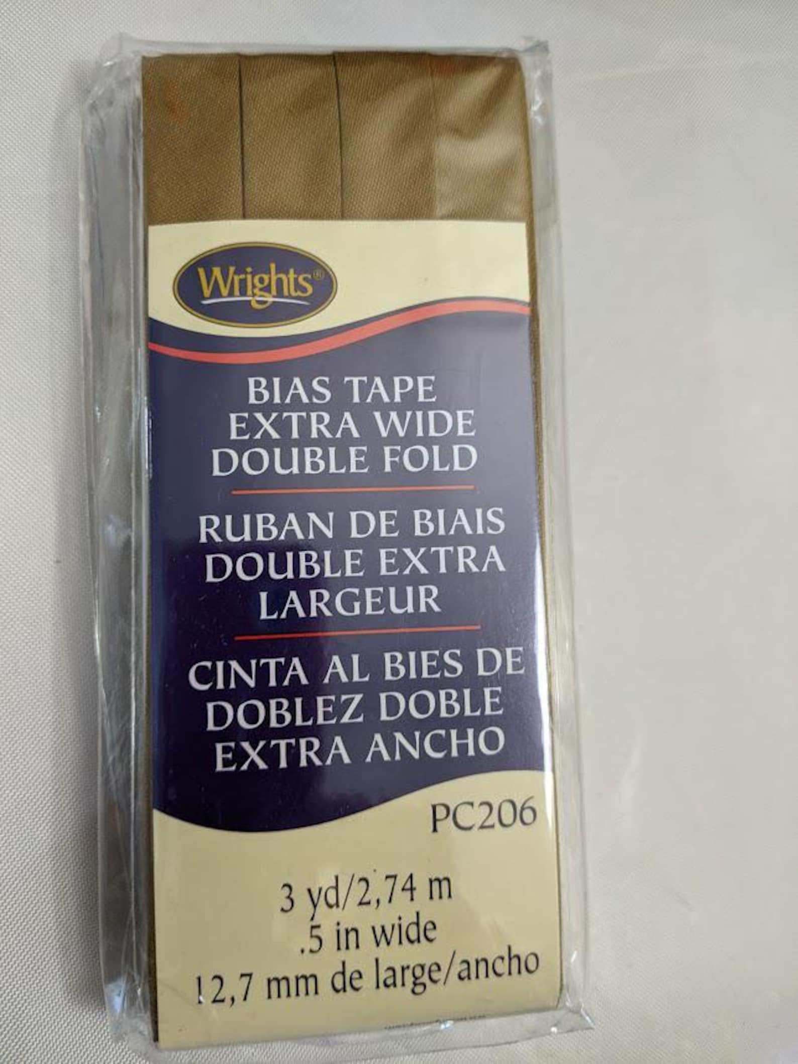 Wrights 1/2" Extra Wide Double Fold Bias Tape 3 Yards | PC206 | 0.5 ...