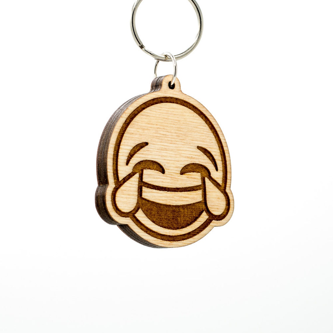Tears of Joy Emoji Keychain Crying and Laughing Emoji Carved - Etsy