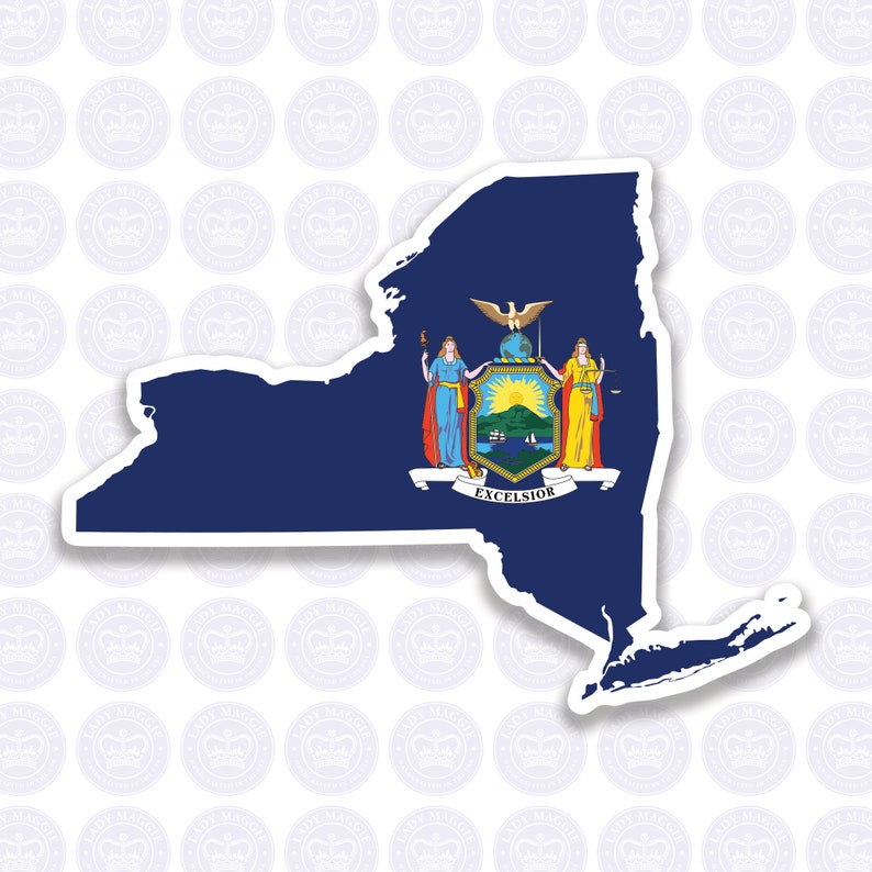 New York Decal NY State Flag Decal New York State Bumper - Etsy