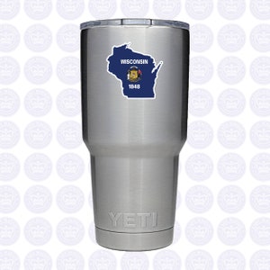 Wisconsin Decal - WI State Flag Decal - Wisconsin State Bumper Sticker ...