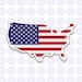 American Flag Decal - USA Flag Decal Bumper Sticker - Shape of America ...