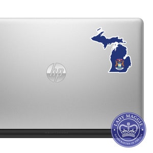 Michigan Decal - MI State Flag Decal - Michigan State Bumper Sticker ...