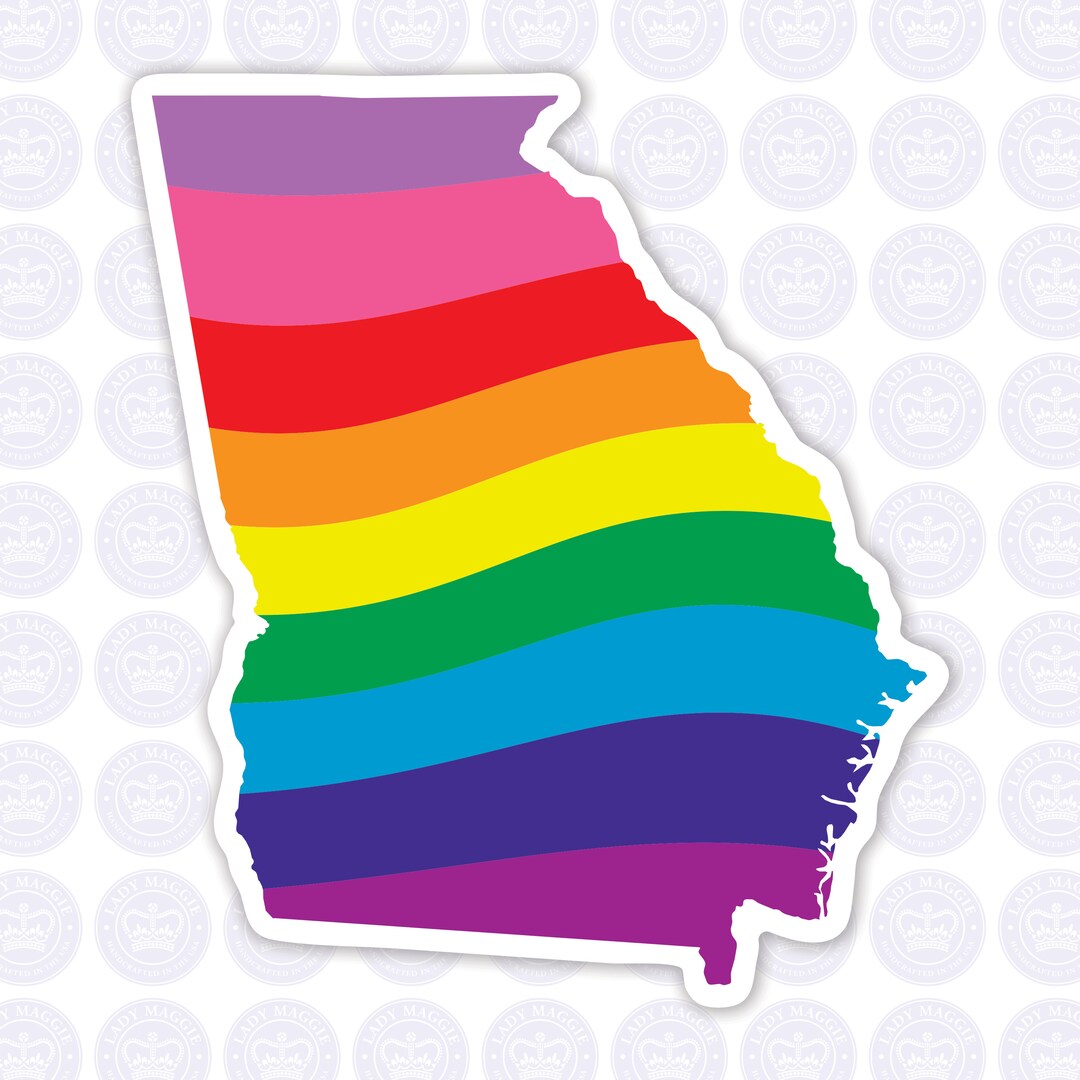 Georgia Rainbow Flag Decal GA State LGBTQ Decal Georgia - Etsy