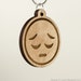 Sad Face Emoji Keychain - Pensive Face Emoji Wooden Keychain - Sadface ...