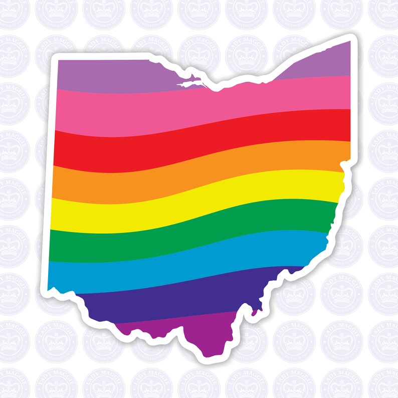 Ohio Rainbow Flag Decal OH State LGBTQ Flag Decal Ohio - Etsy