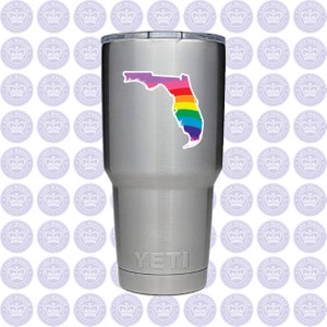 Florida Rainbow Flag Decal - FL State LGBTQ Flag Decal - Florida State ...