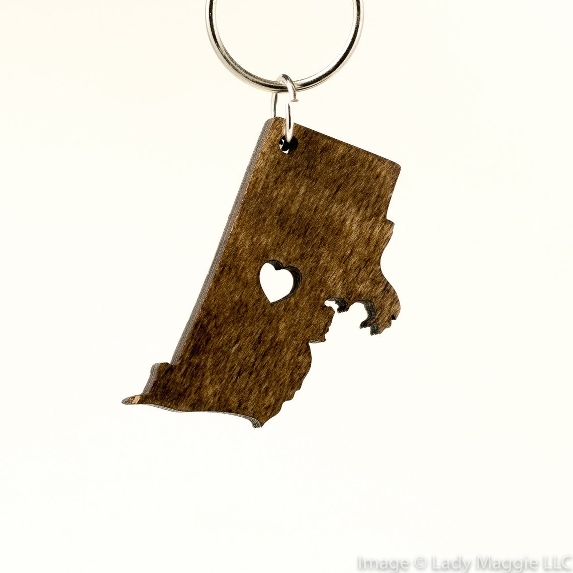 Rhode Island Wooden Keychain RI State Keychain Wooden - Etsy