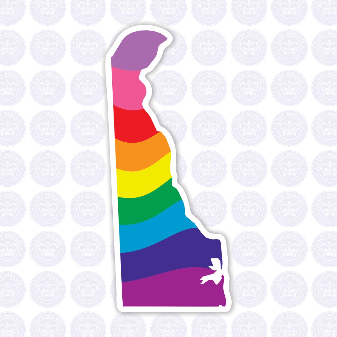Delaware Rainbow Flag Decal - DE State LGBTQ Decal - Delaware State ...