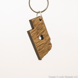 Nebraska Wooden Keychain - NE State Keychain - Wooden Nebraska Carved ...