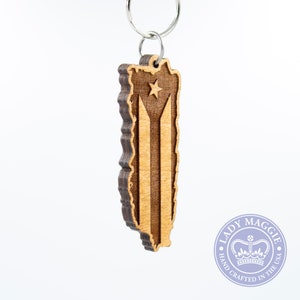 Puerto Rico Keychain - Puerto Rican Flag Keychain - Engraved Puero ...