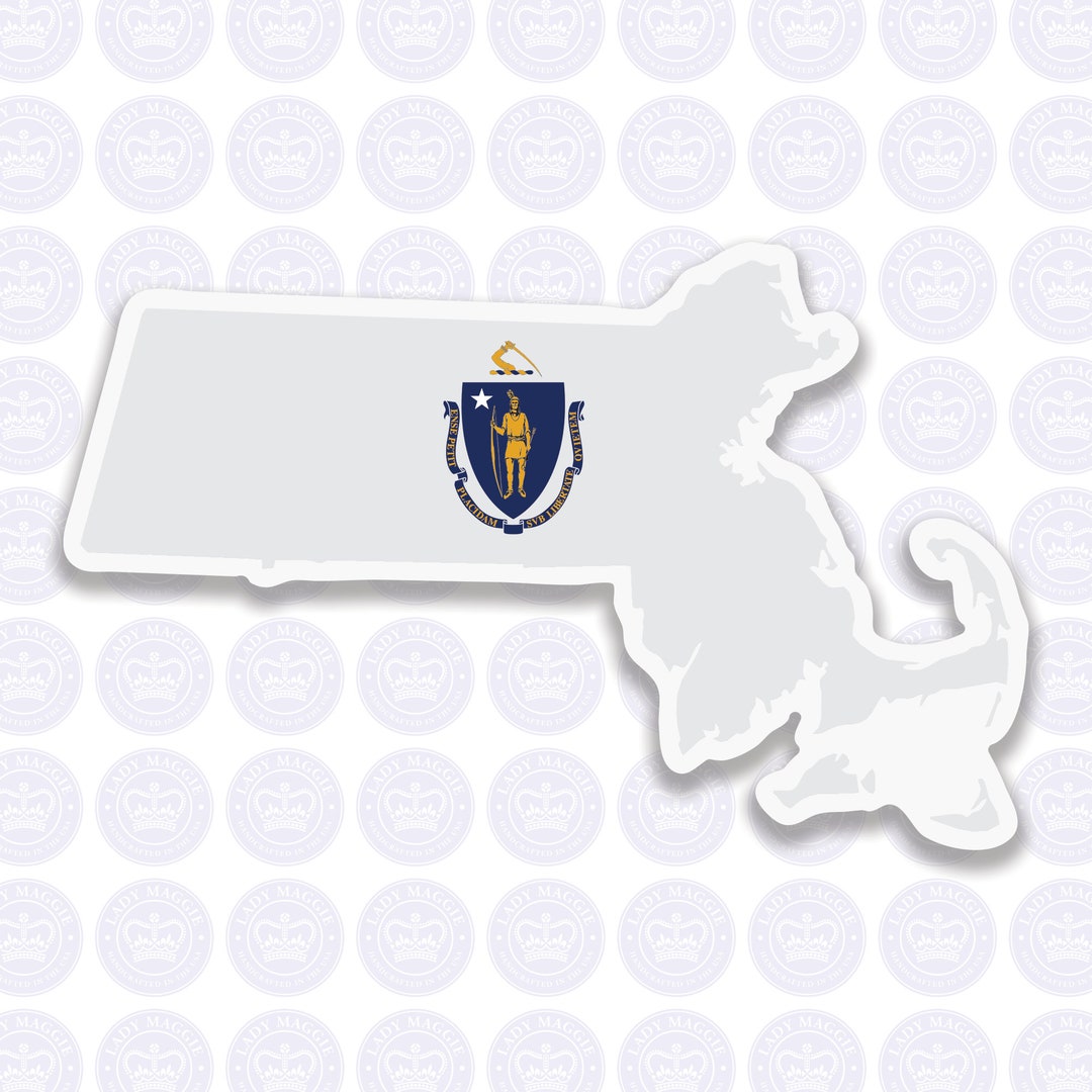 Massachusetts Decal - MA State Flag Decal - Massachusetts State Bumper ...