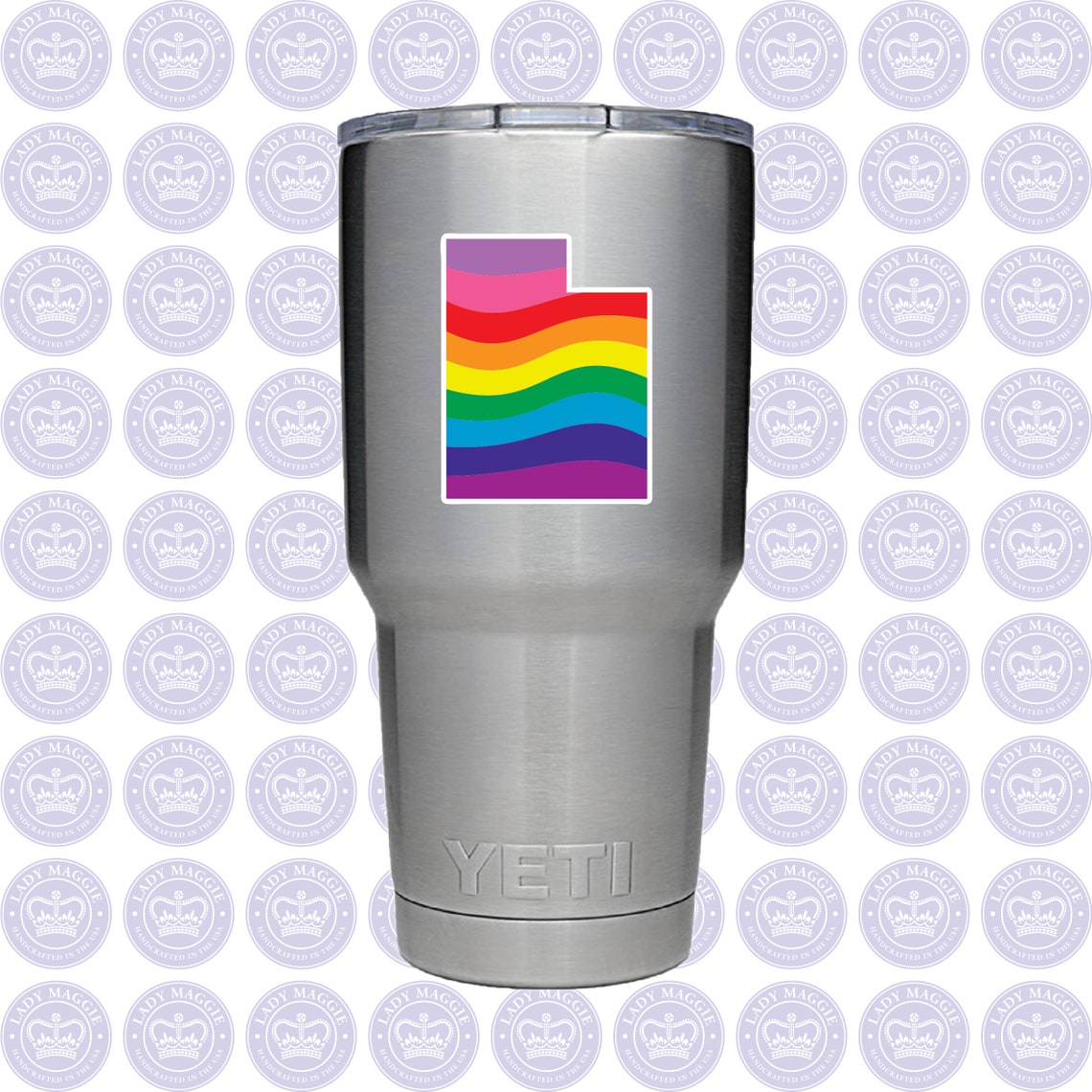 Utah Rainbow Flag Decal - UT State LGBTQ Decal - Utah State Bumper ...