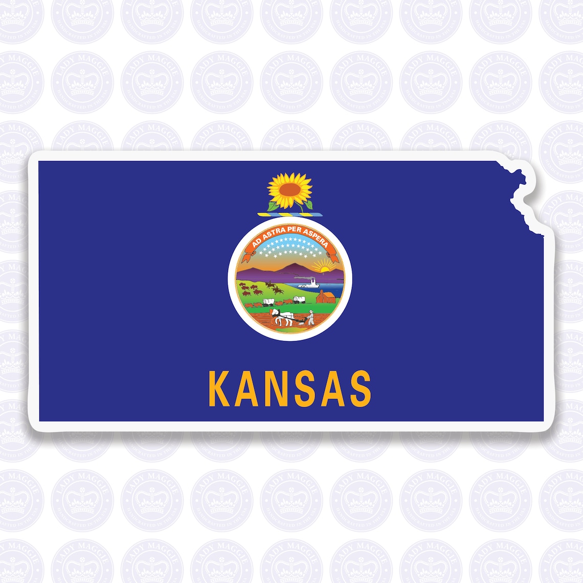 Kansas Decal KS State Flag Decal Kansas State Bumper - Etsy
