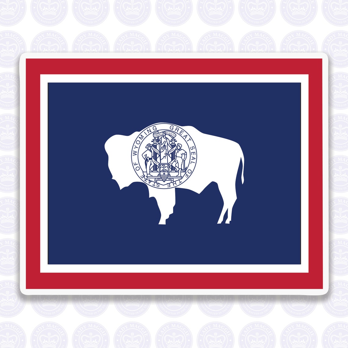 Wyoming Decal WY State Flag Decal Wyoming State Bumper - Etsy