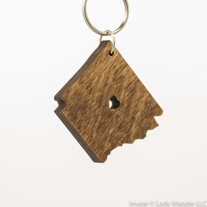 Arkansas Wooden Keychain AR State Keychain Wooden Arkansas Carved Key ...