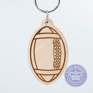 Football Keychain - Football Charm - Engraved Football - Football ...