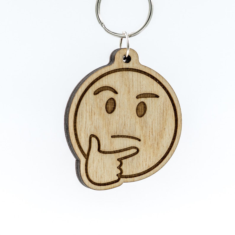 Thinking Face Emoji Keychain Hmmm Emoji Thinker Emoji | Etsy