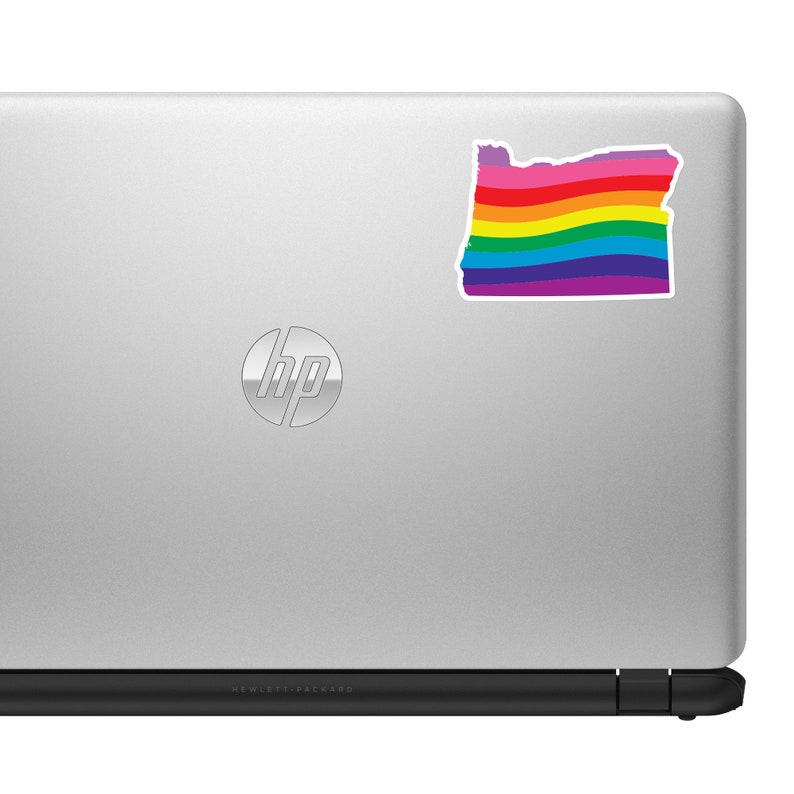 Oregon Rainbow Flag Decal - OR State LGBTQ Decal - Oregon State Bumper ...