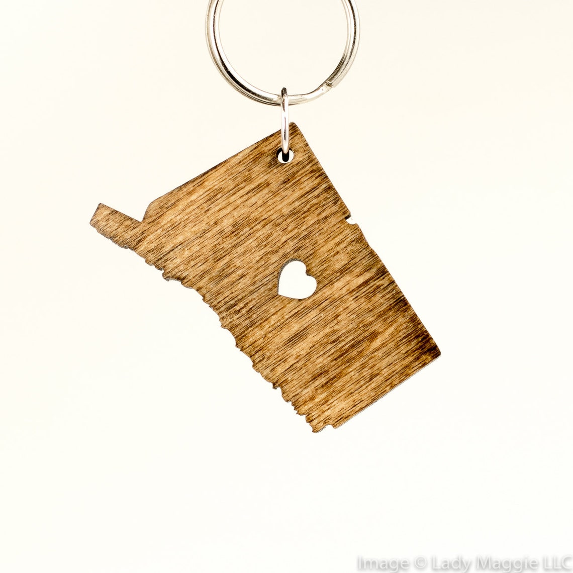 Connecticut Wooden Keychain - CT State Keychain - Wooden Connecticut ...