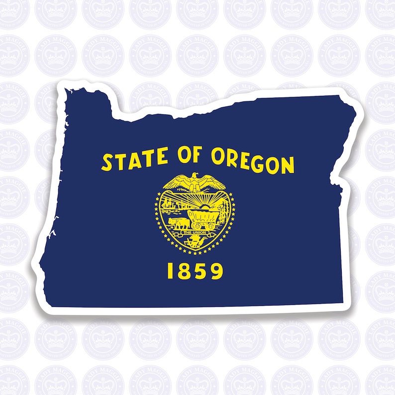 Oregon Decal OR State Flag Decal Oregon State Bumper - Etsy