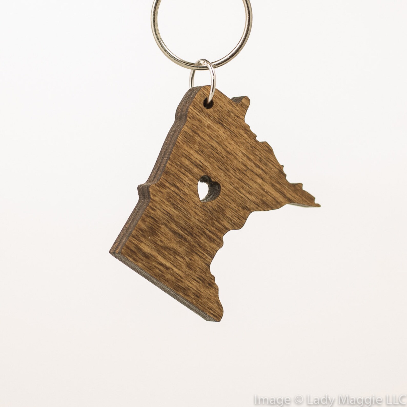 Minnesota Wooden Keychain MN State Keychain Wooden - Etsy