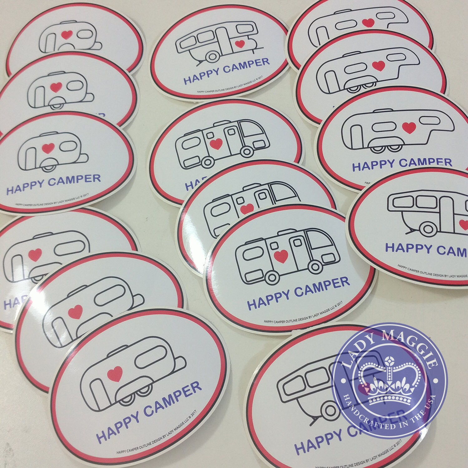 Happy Camper Decal Fifth Wheel Camper Decal Camping | Etsy