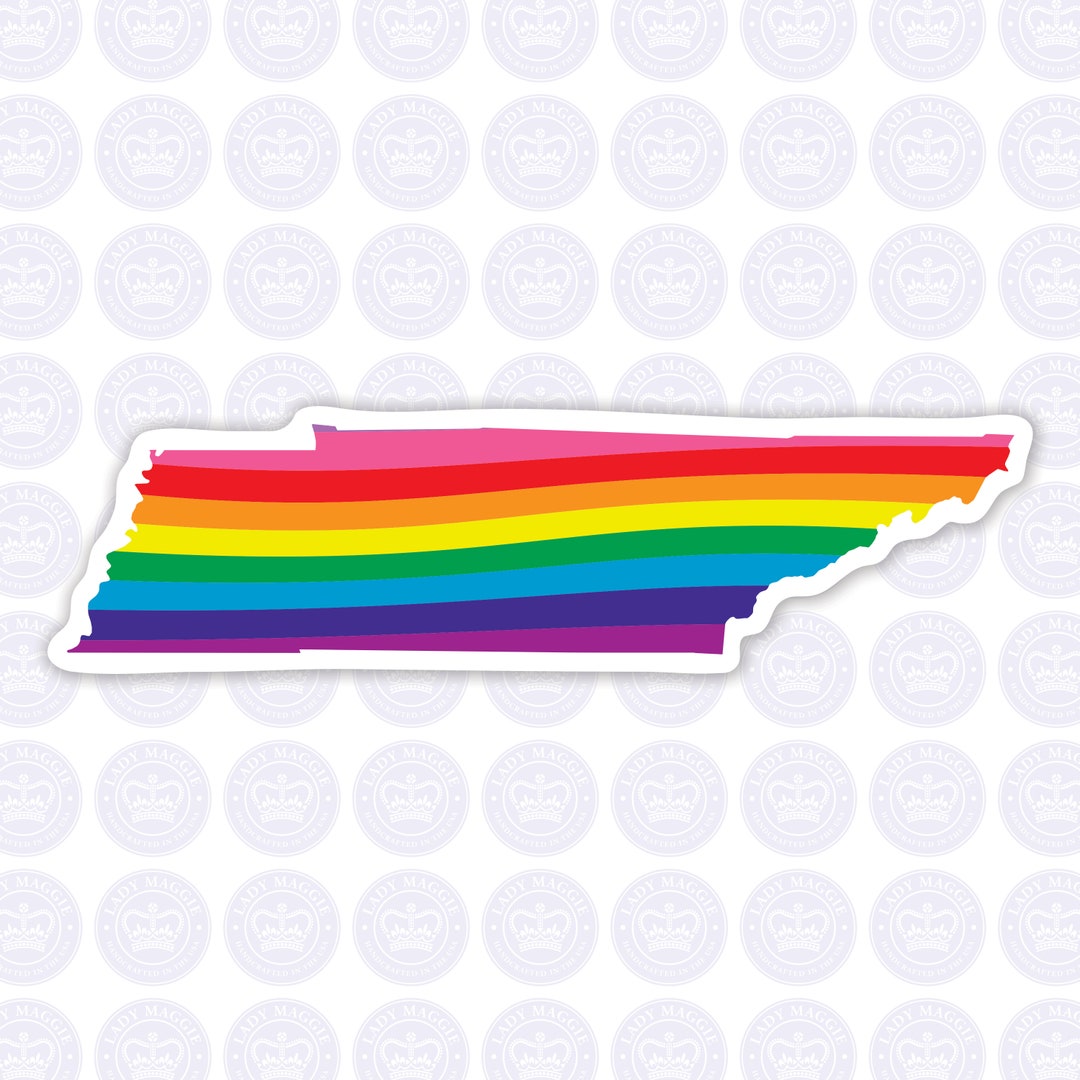 Tennessee Rainbow Flag Decal - TN LGBTQ Decal - Tennessee Gay Pride ...