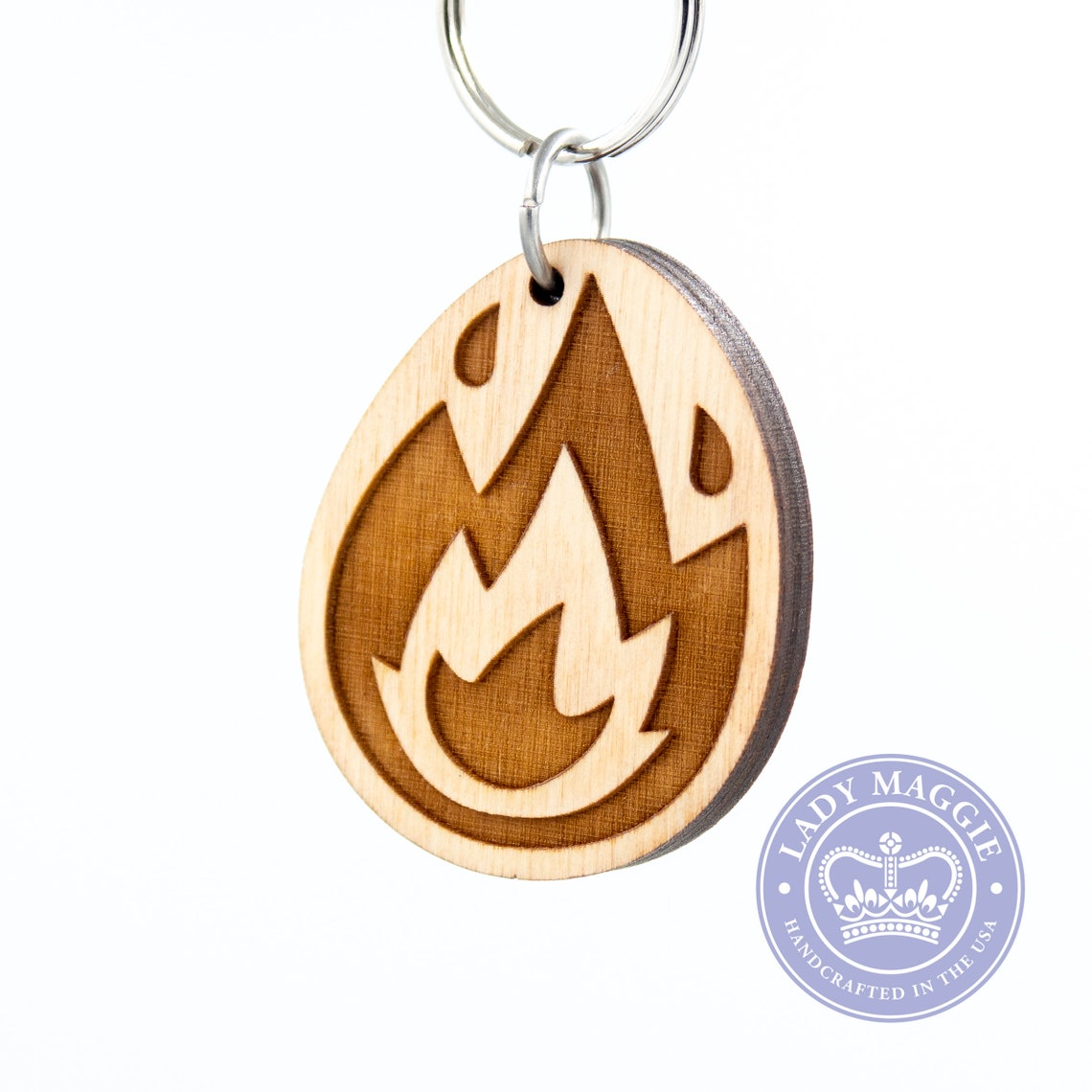 Fire Emoji Keychain Wooden Flame Emoji Carved Wood Key Ring - Etsy
