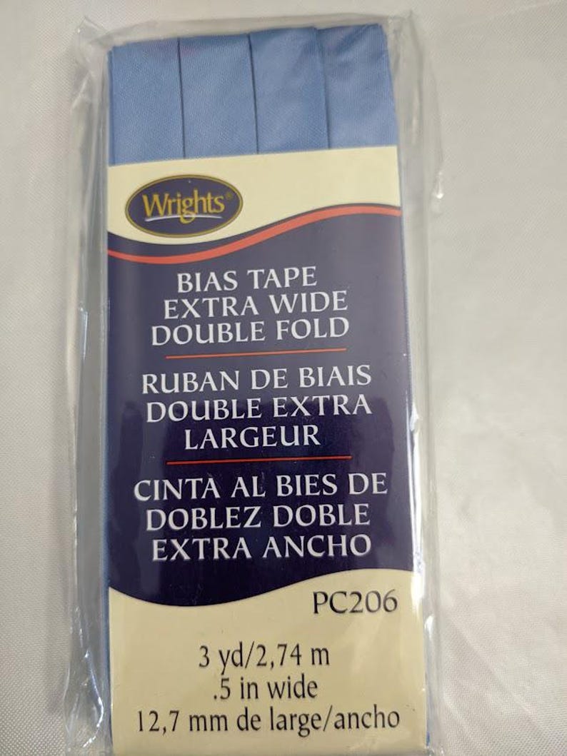 Wrights 1/2" Extra Wide Double Fold Bias Tape 3 Yards | PC206 | 0.5 ...