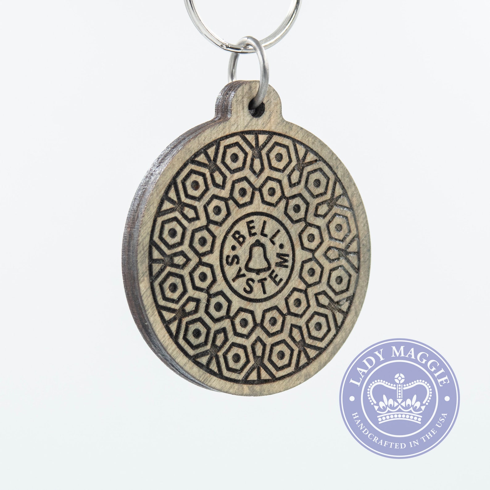 Bell System Manhole Cover Vintage Mandala Logo Keychain Bell - Etsy