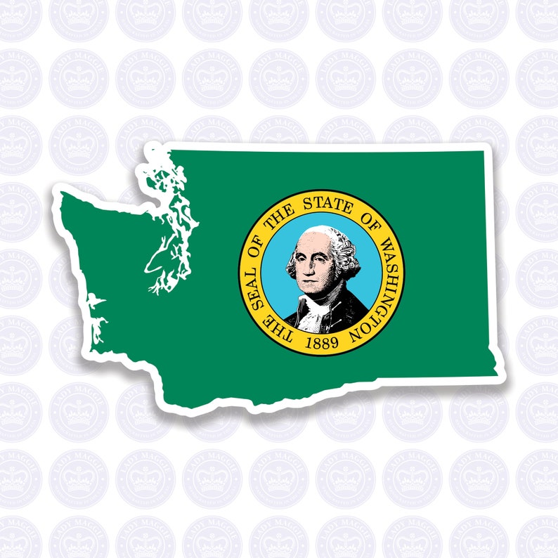 Washington WA State Flag Washington State Bumper Sticker - Etsy