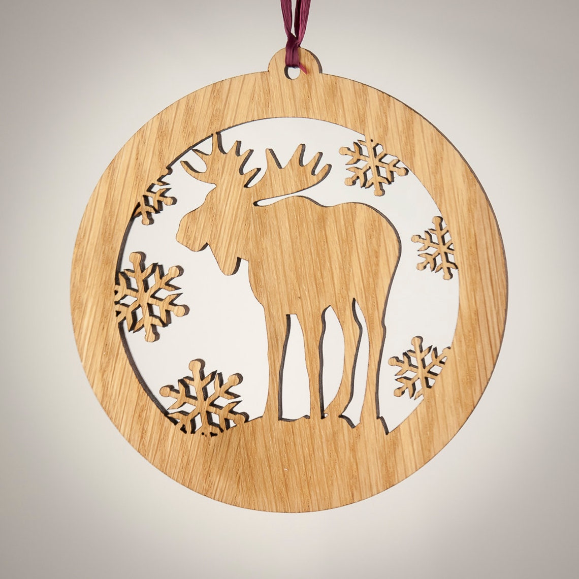 Moose Christmas Wood Ornament Woodland Animal Silhouette - Etsy