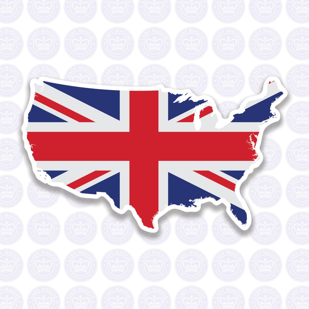 American British Flag Decal - Union Jack British Expat Decal Bumper ...