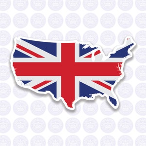 Usa Uk Flag Bumper Sticker - Etsy