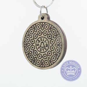 Bell System Manhole Cover Vintage Mandala Logo Keychain - Bell Retro ...