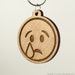 Sad Crying Face Emoji Wooden Keychain Single Tear Emoji Sad Crying Face ...
