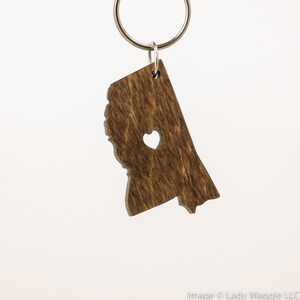 Mississippi Wooden Keychain - MS State Keychain - Wooden Mississippi ...