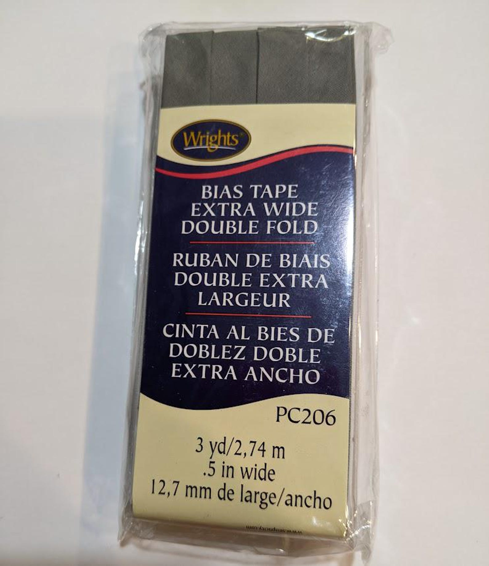 Wrights 1/2" Extra Wide Double Fold Bias Tape 3 Yards | PC206 | 0.5 ...