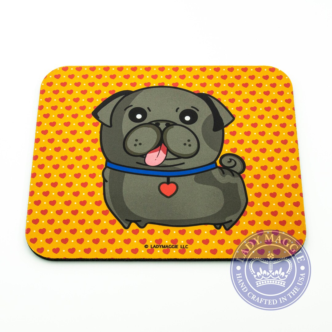 Black Pug Mousepad - Black Pug Mouse Pad - Pug Mouse Mat - Pug Mousepad ...