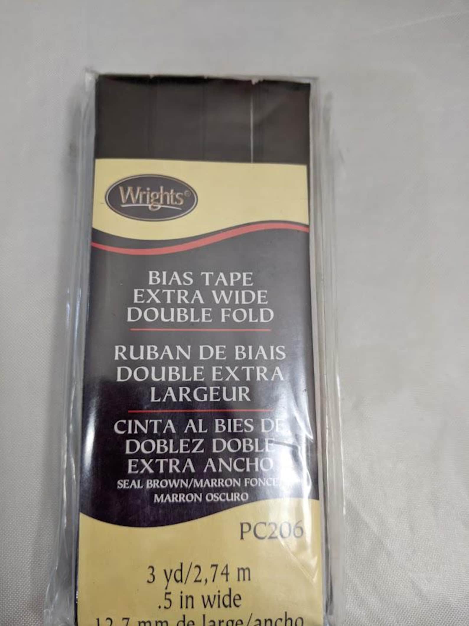 Wrights 1/2" Extra Wide Double Fold Bias Tape 3 Yards | PC206 | 0.5 ...