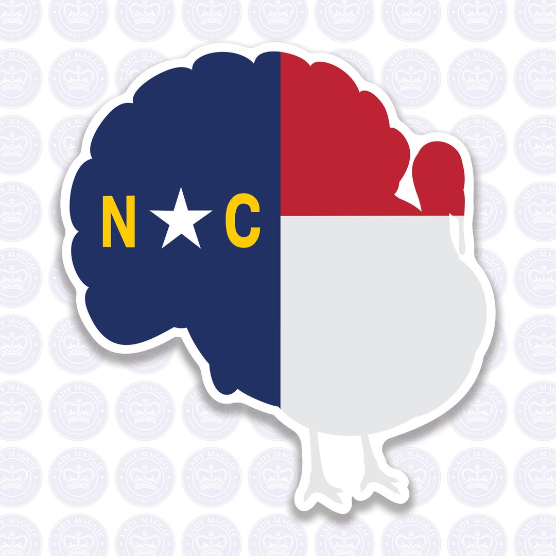 Turkey North Carolina Decal NC Turkey Flag Decal North Carolina Turkey ...
