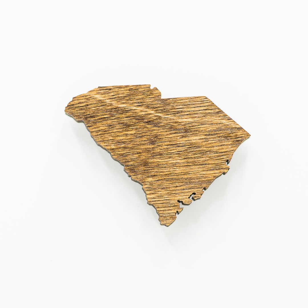 South Carolina Wooden Magnet - SC State Magnet - State of South ...