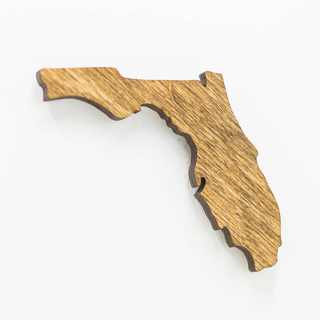 Florida Wooden Magnet - FL State Magnet - State of Florida Wooden ...