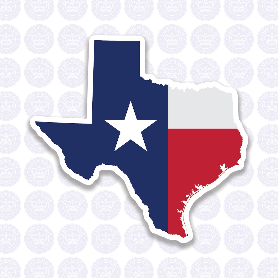 Texas Decal - TX State Flag Decal - Texas State Bumper Sticker - State ...