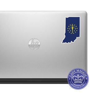 Indiana Decal - IN State Flag Decal - Indiana State Bumper Sticker ...