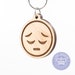 Sad Face Emoji Keychain - Pensive Face Emoji Wooden Keychain - Sadface ...