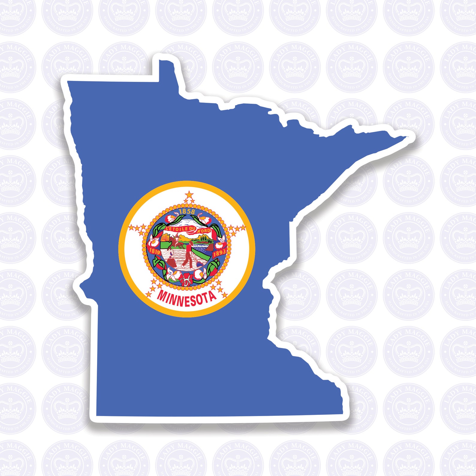 Minnesota Decal - MN State Flag Decal - Minnesota State Bumper Sticker ...