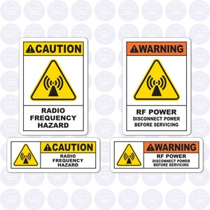 RF Warning and Caution Decals | Radio Frequency Hazard Caution and RF ...