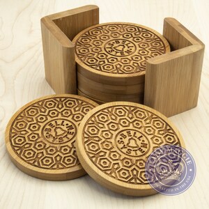 Bell System Manhole Cover Mandala Logo Vintage Bamboo Coasters | Bell ...